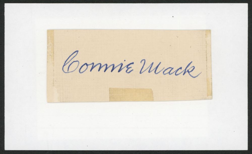 Connie Mack Signed 3x5 Cut (JSA LOA)