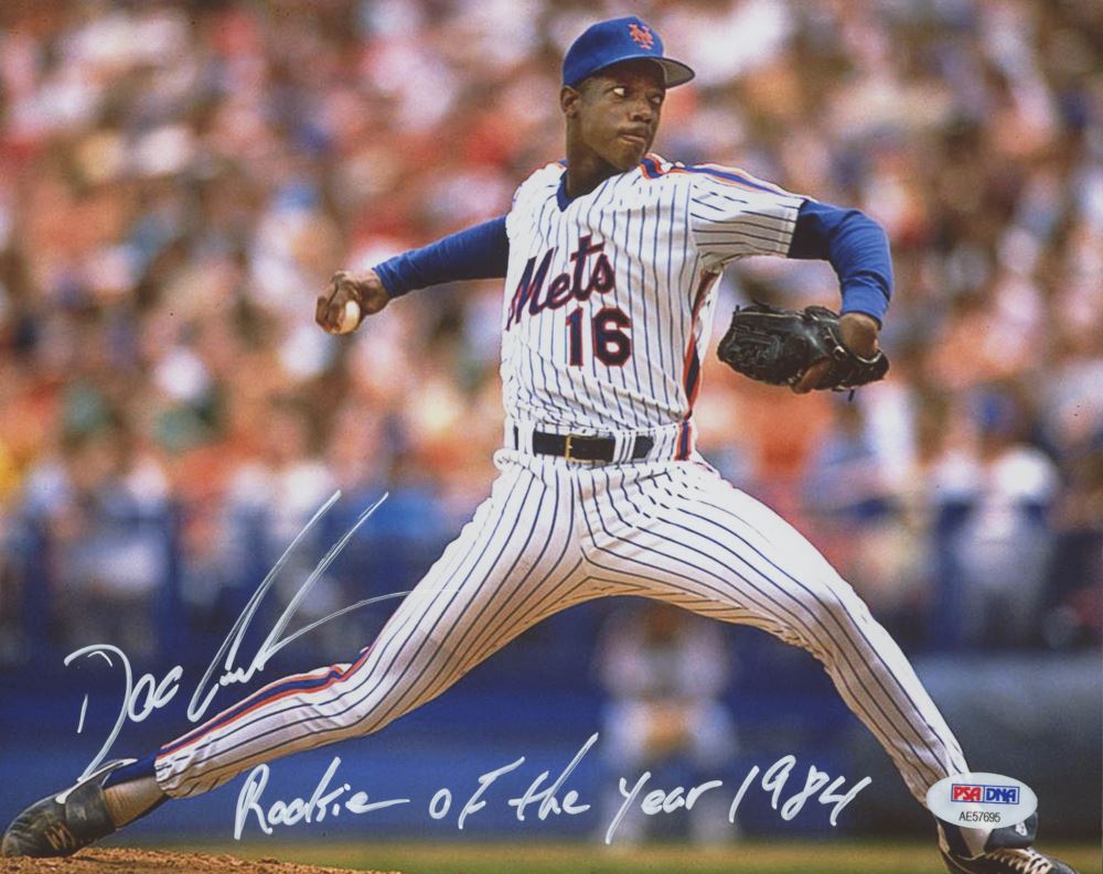 Dwight "Doc" Gooden Signed New York Mets 8x10 Photo Inscribed "Rookie ...