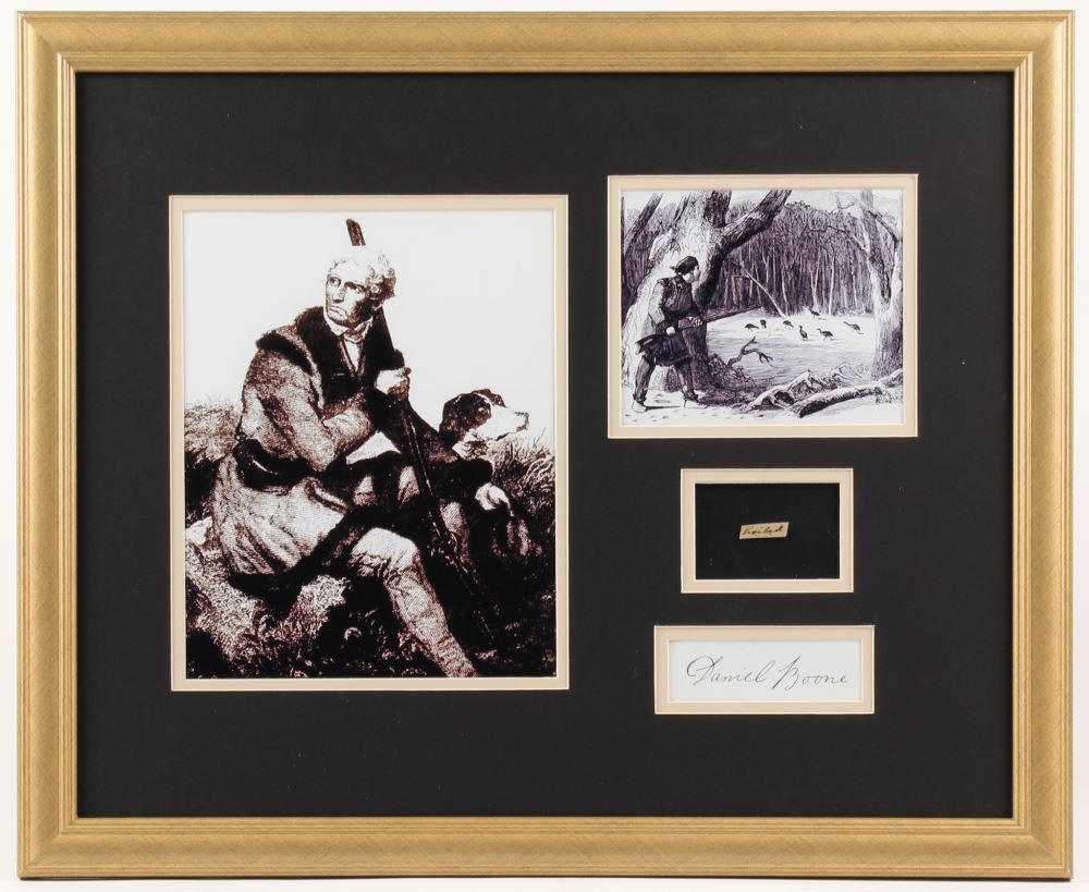 Daniel Boone 18x22 Custom Framed Display with (1) Hand-Written Word ...