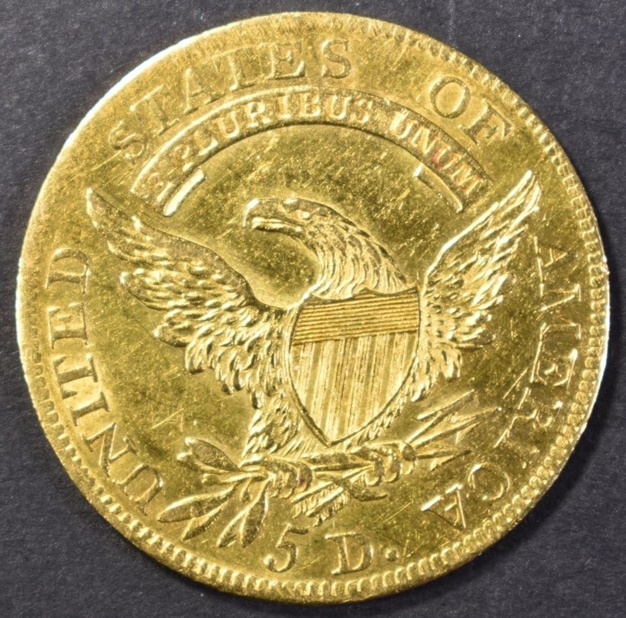 1807 CAPPED BUST $5.00 GOLD AU/BU