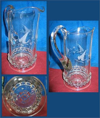 9 1/2 tall wheel cut lead crystal tankard / pitch