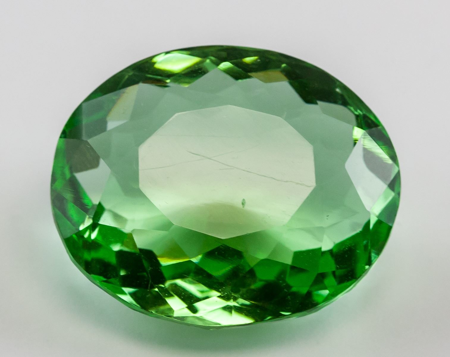 65.75 ct Green Oval Cut Quartz Gemstone COA