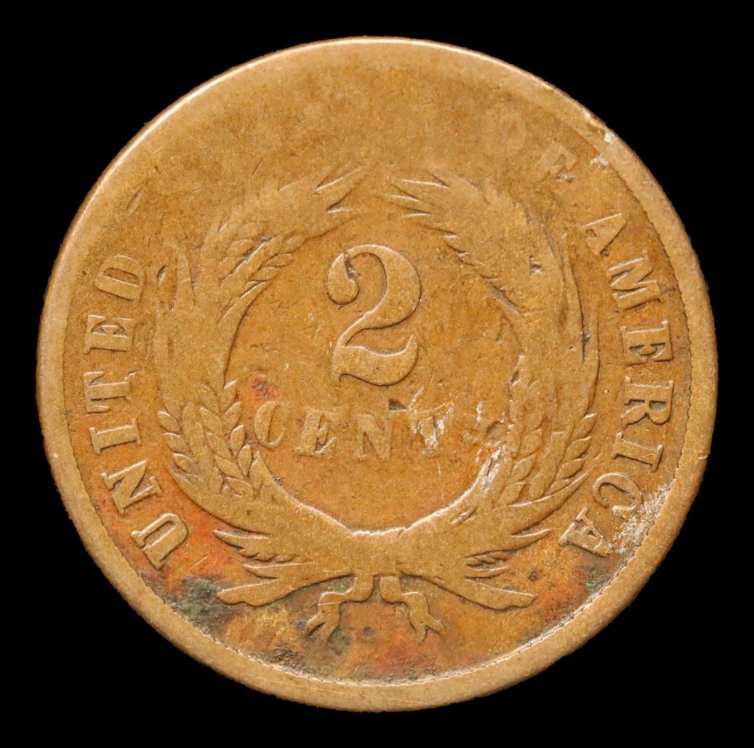 1865 Two Cent Piece 2c Grades vg, very good