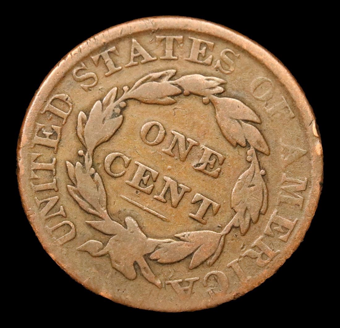 1830 Coronet Head Large Cent 1c Grades vf details
