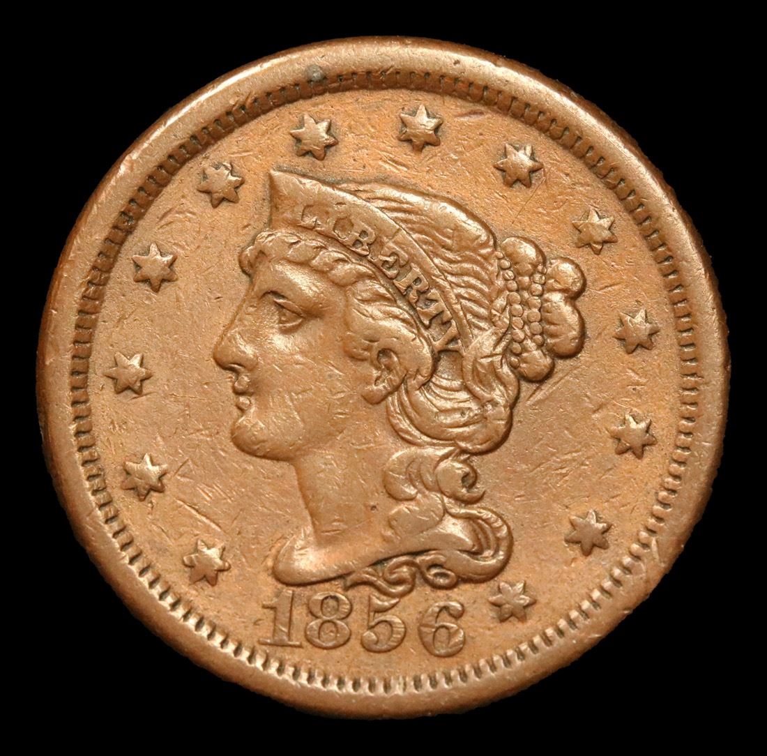 1856 Braided Hair Large Cent 1c Grades Select AU