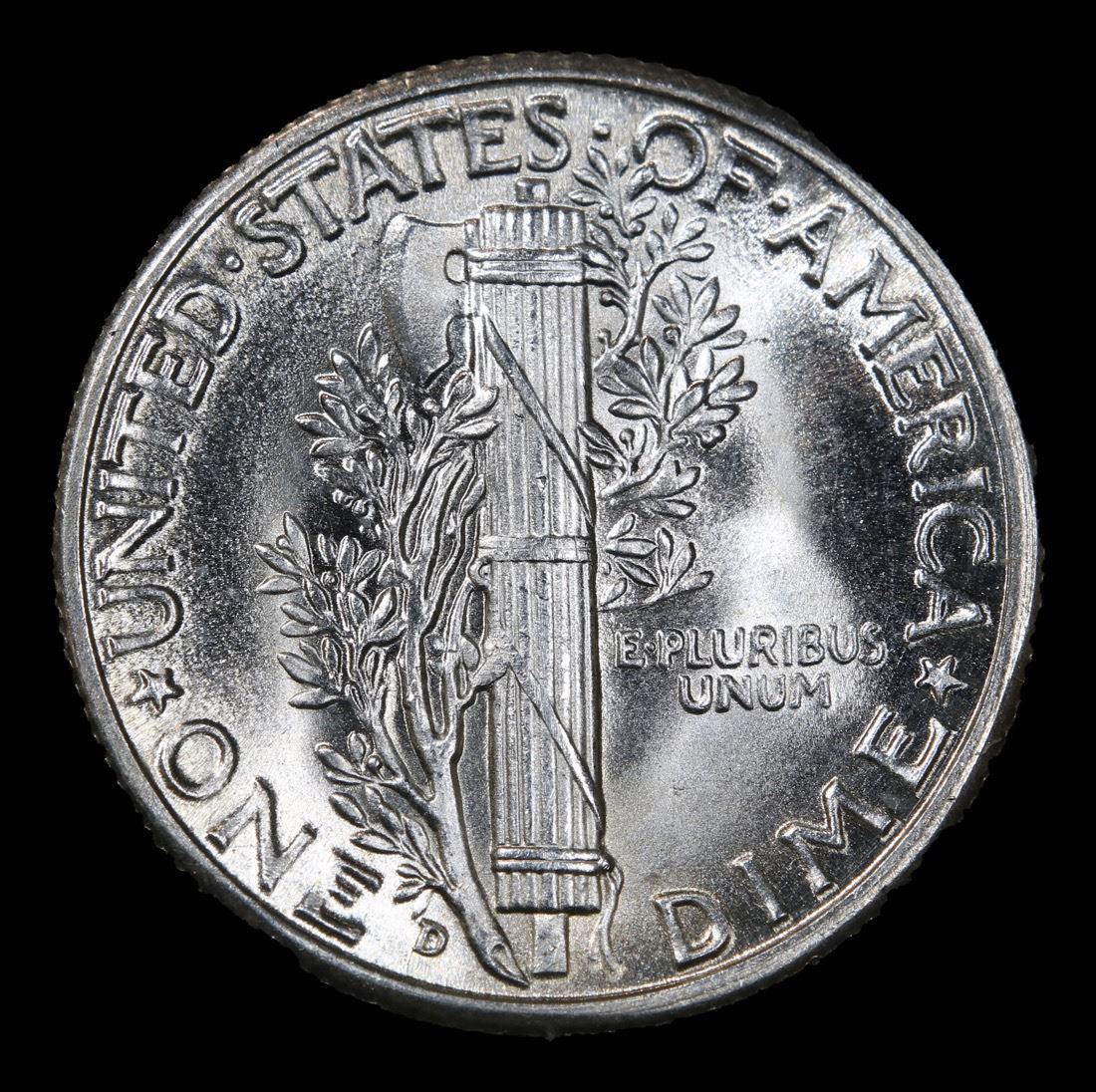1945-d Mercury Dime 10c Grades GEM Unc
