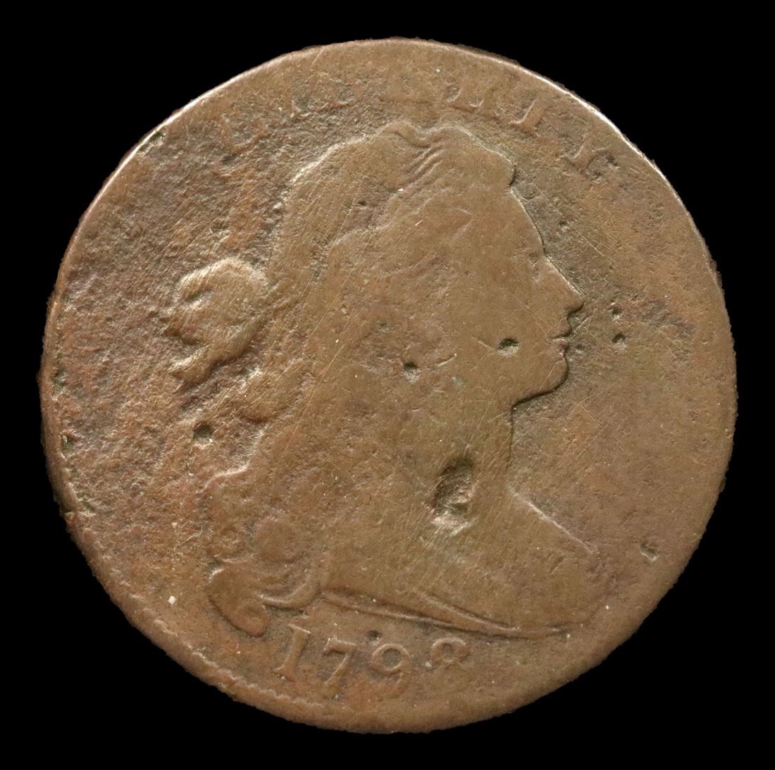 1798 Draped Bust Large Cent 1c Grades g, good