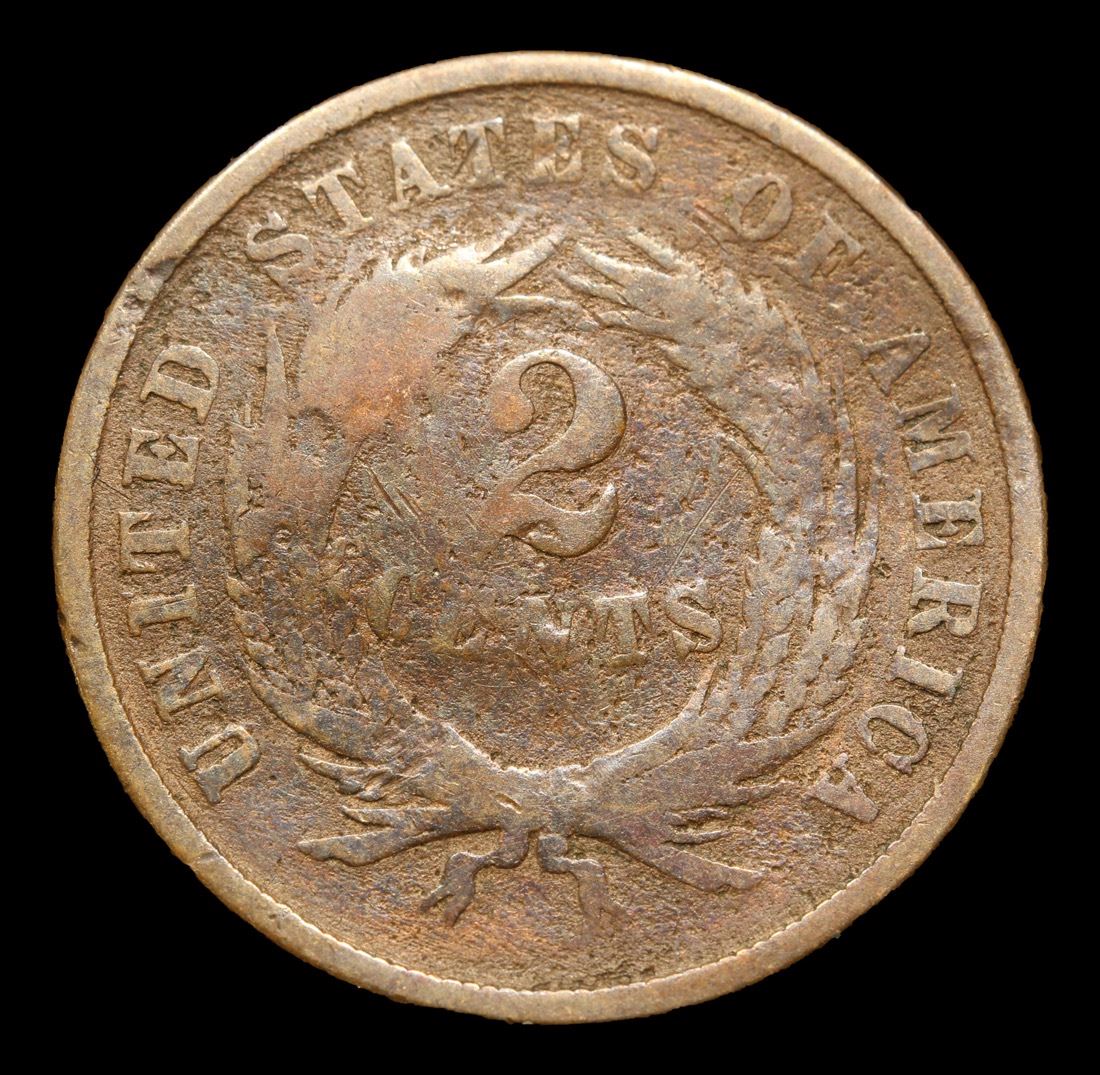 1864 Two Cent Piece 2c Grades f, fine