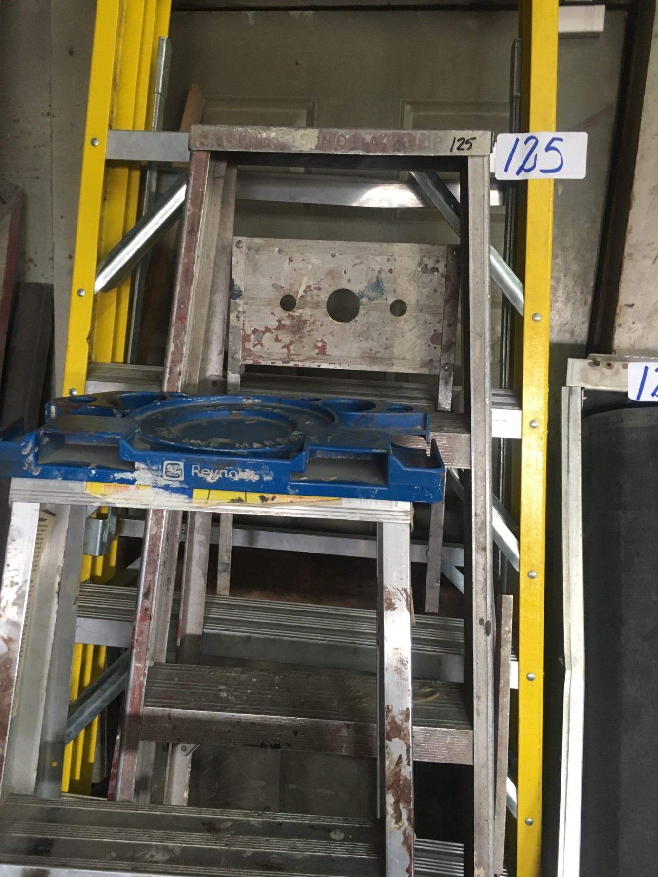 Industrial lite 12' ladder w/6' aluminum ladder plus 4' aluminum ladder