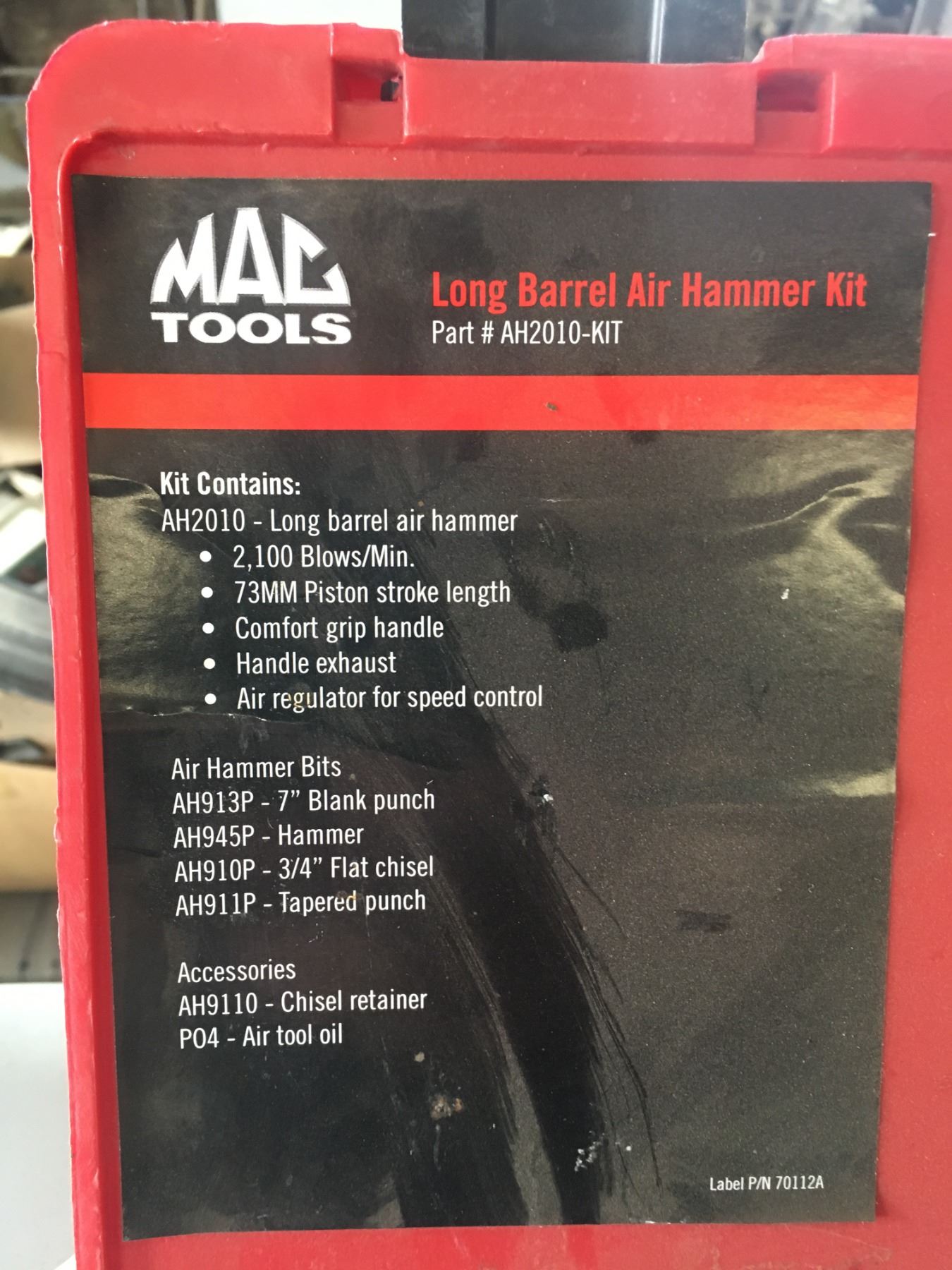 MAC AH 2010 Long barrel air hammer kit