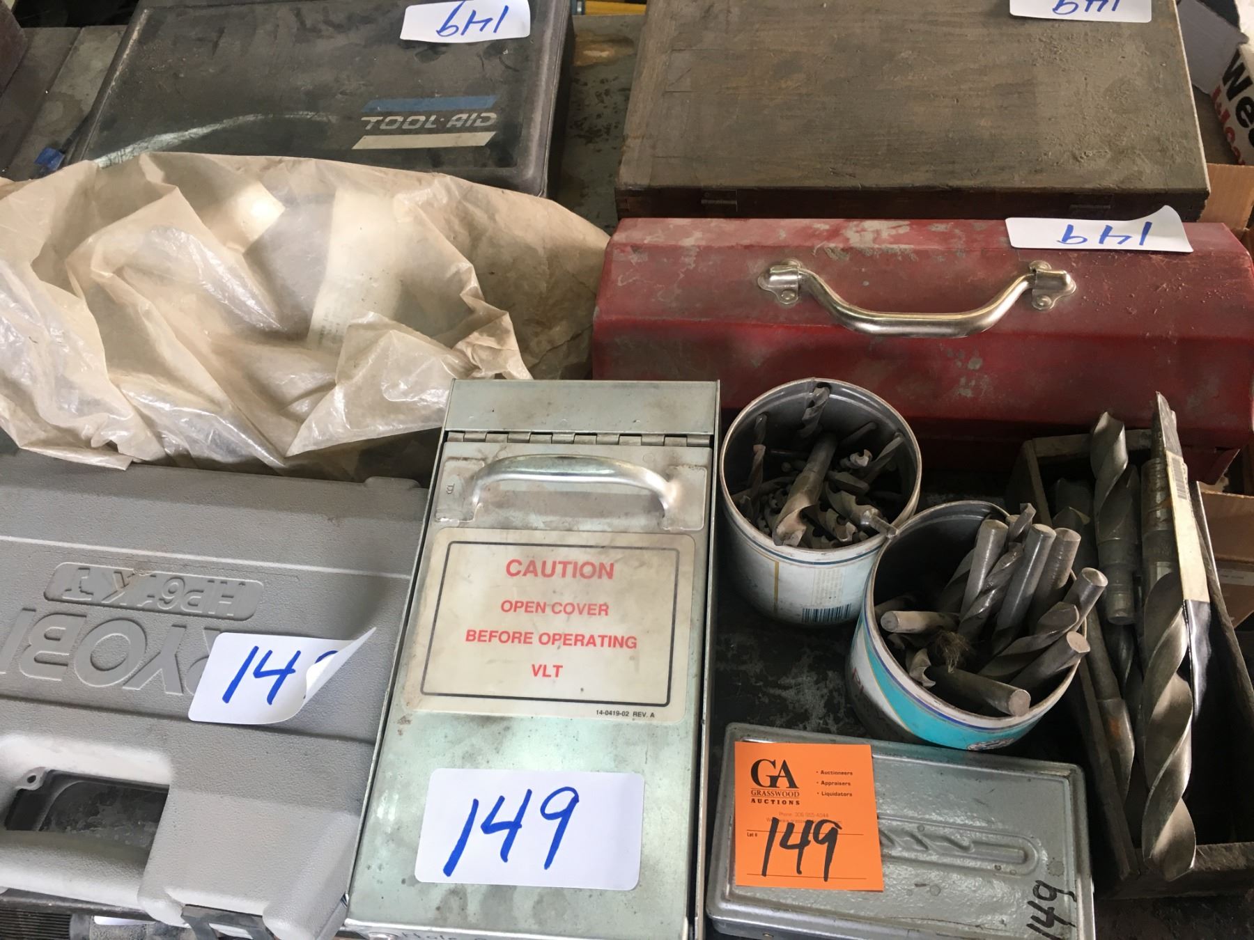 Mini weld Model III, hole saw bits, misc. bits plus Ryobi 6.0 V drill ...