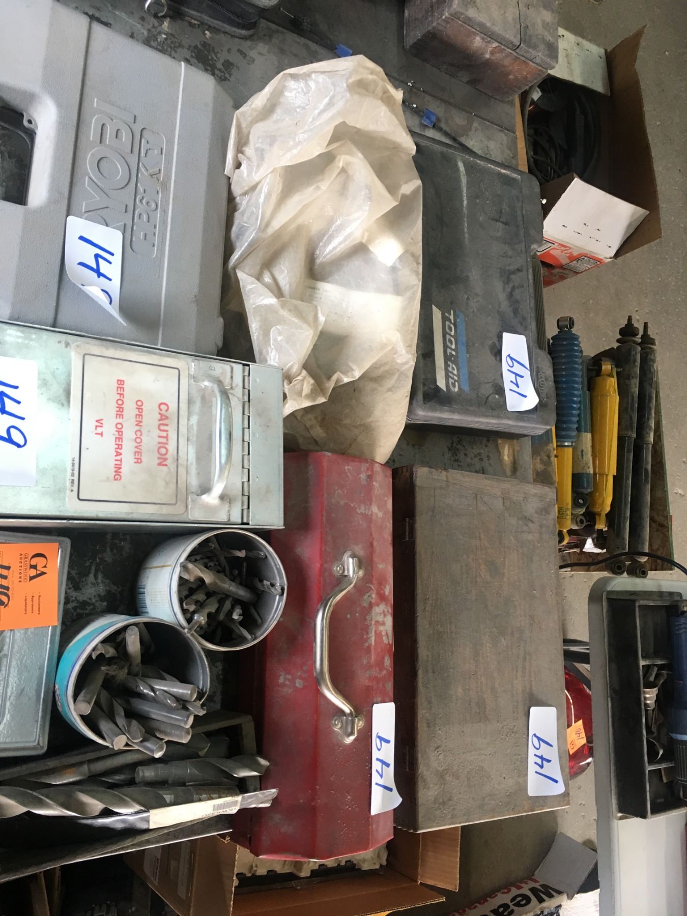 Mini weld Model III, hole saw bits, misc. bits plus Ryobi 6.0 V drill ...