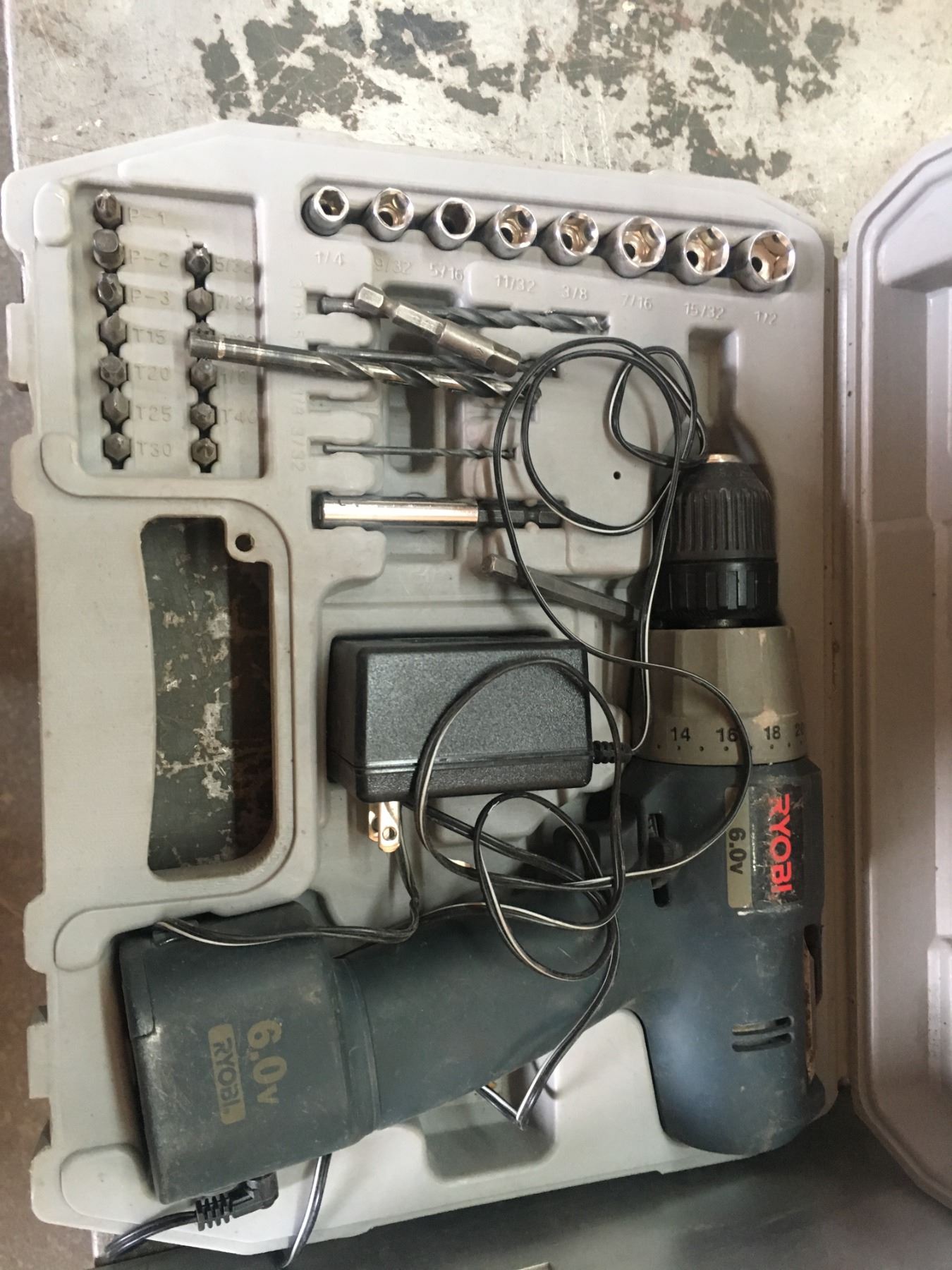 Mini weld Model III, hole saw bits, misc. bits plus Ryobi 6.0 V drill ...