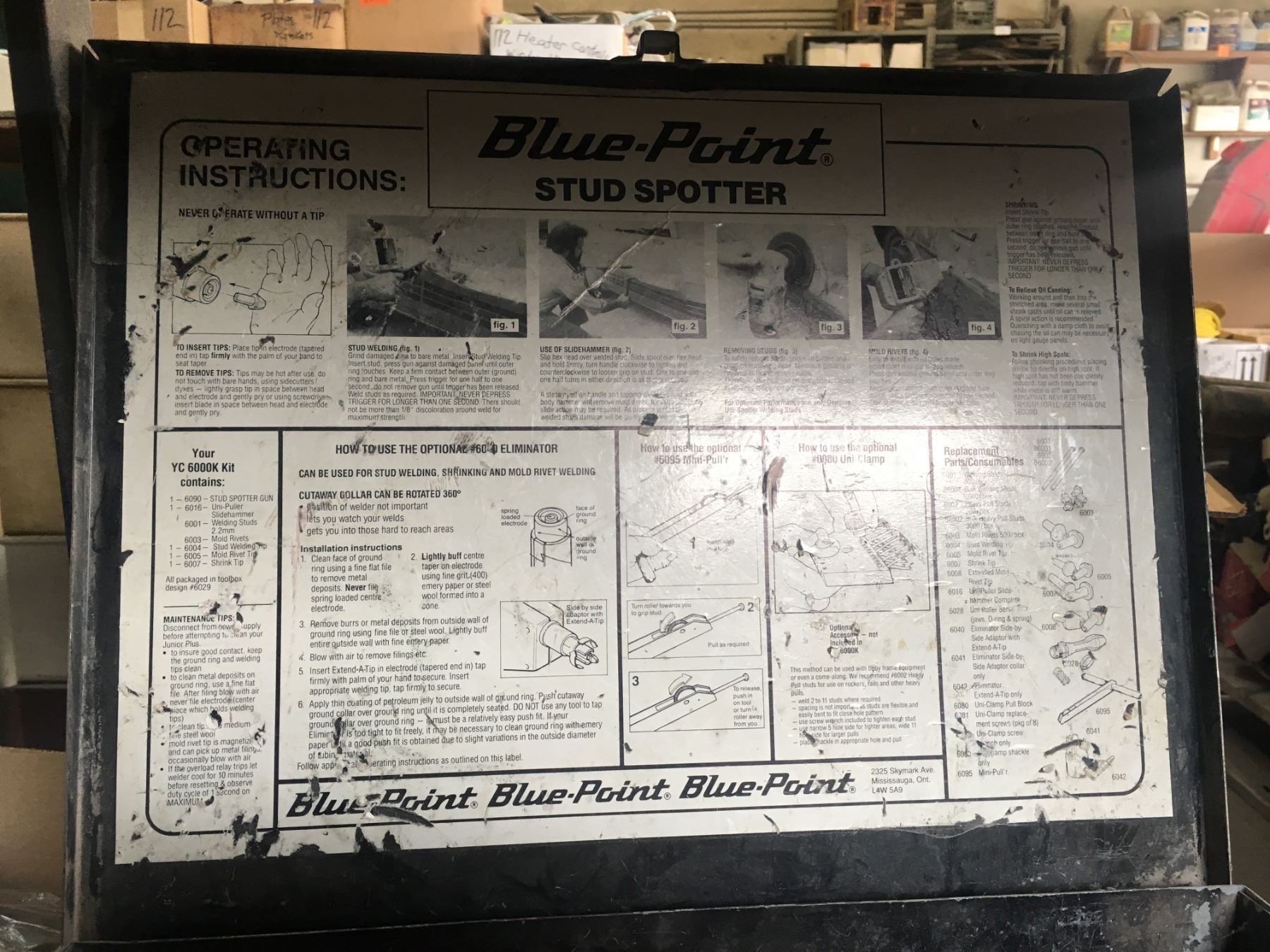 Blue point stud spotter, DK 1000 dent puller w/attach