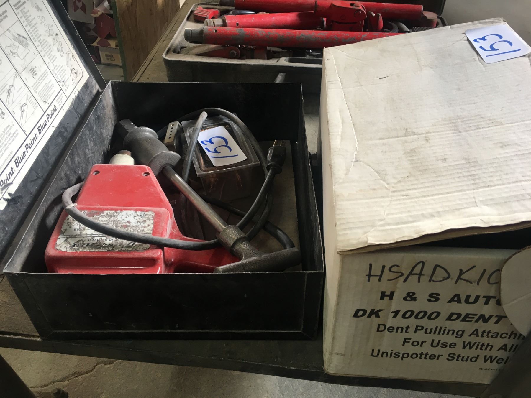 Blue point stud spotter, DK 1000 dent puller w/attach