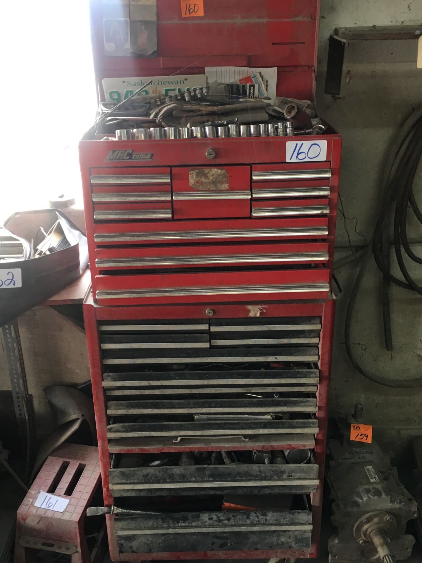 MAC tool rolling chest w/22 DR. compartments w/asst'd variety of tools