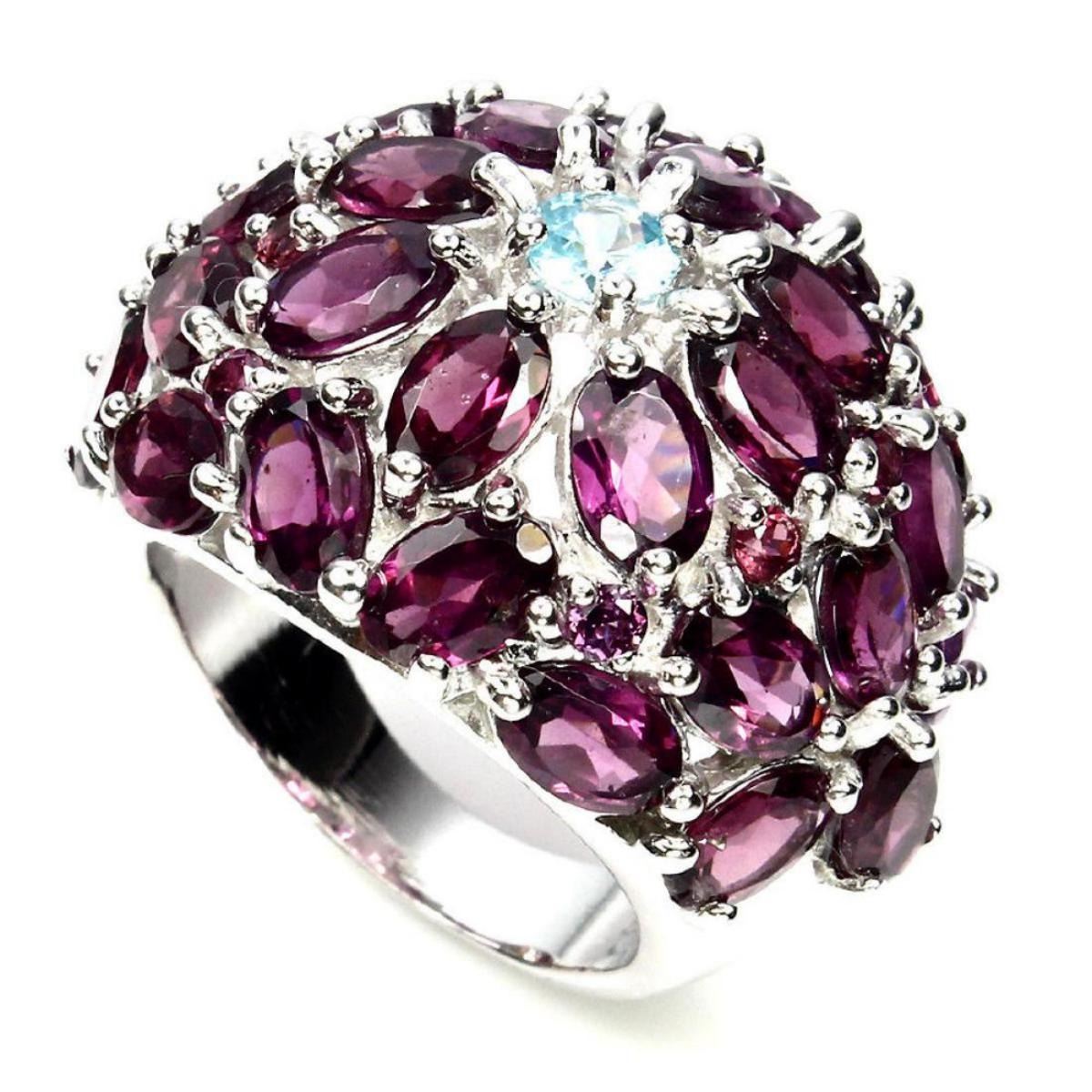 Natural Pink Raspberry Rhodolite Garnet Ring