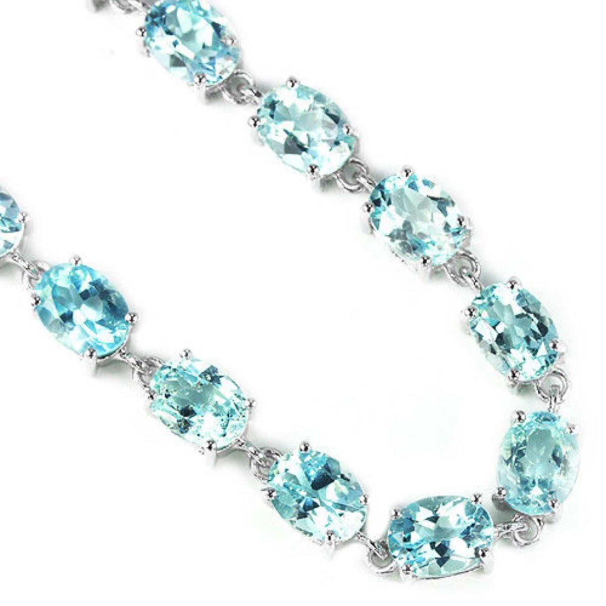 Natural AAA SKY BLUE TOPAZ 8X6 MM. Bracelet