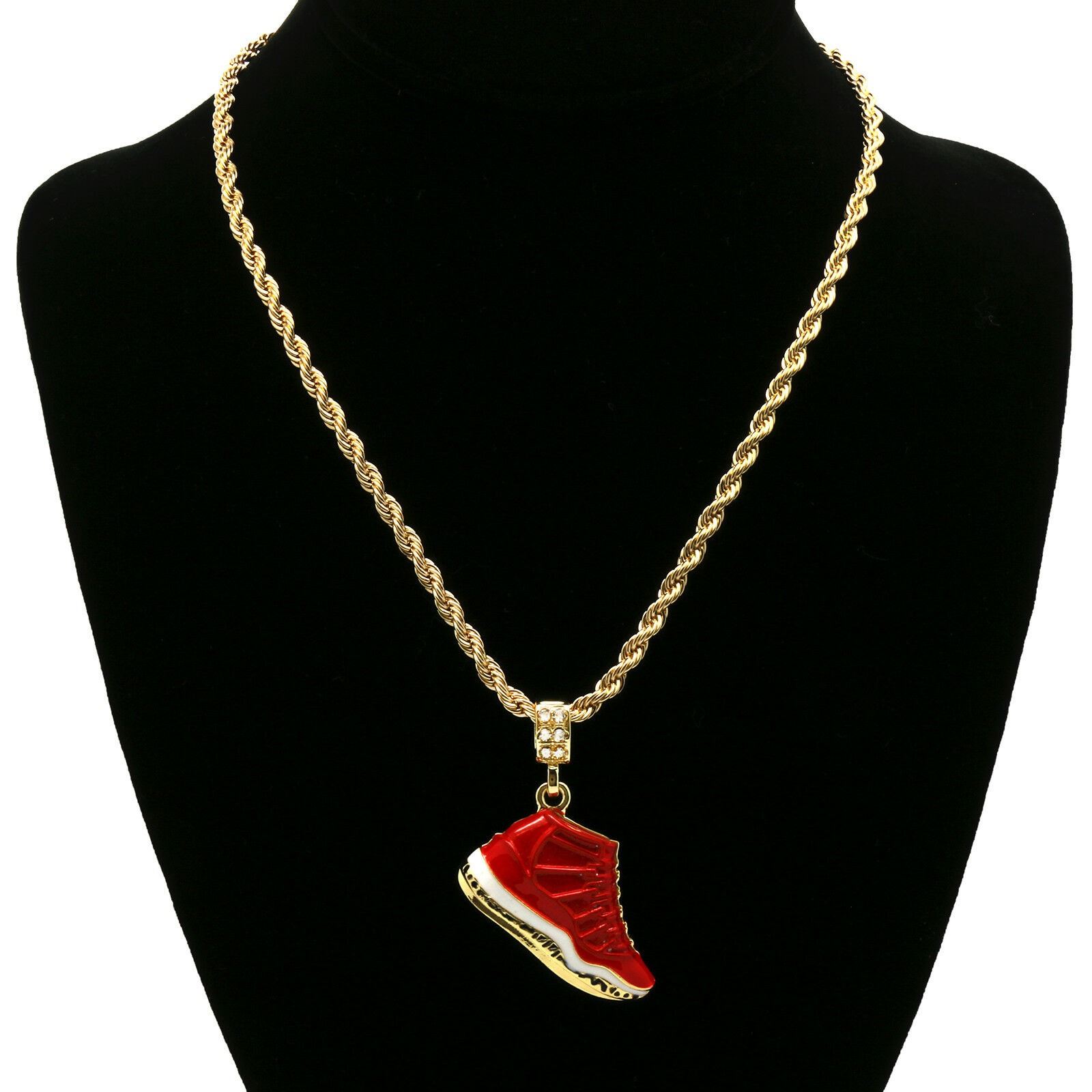 AWESOME 14 Kt. GOLD PLATED ROPE CHAIN PENDANT