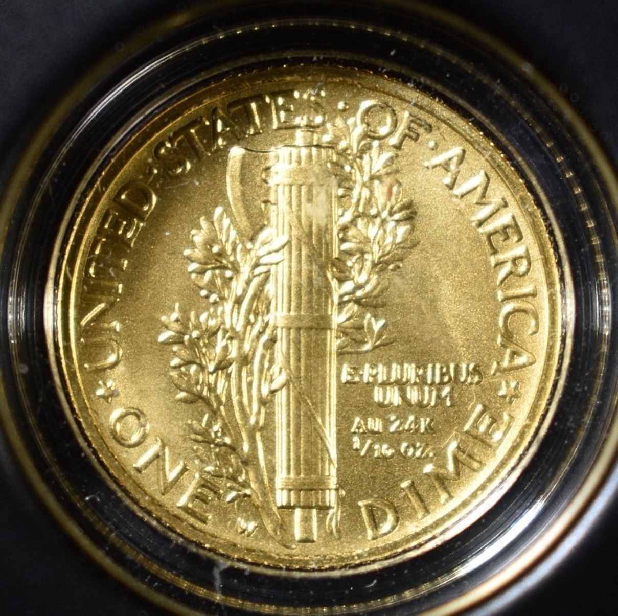 2016 MERCURY DIME 1/10th OUNCE GOLD COIN