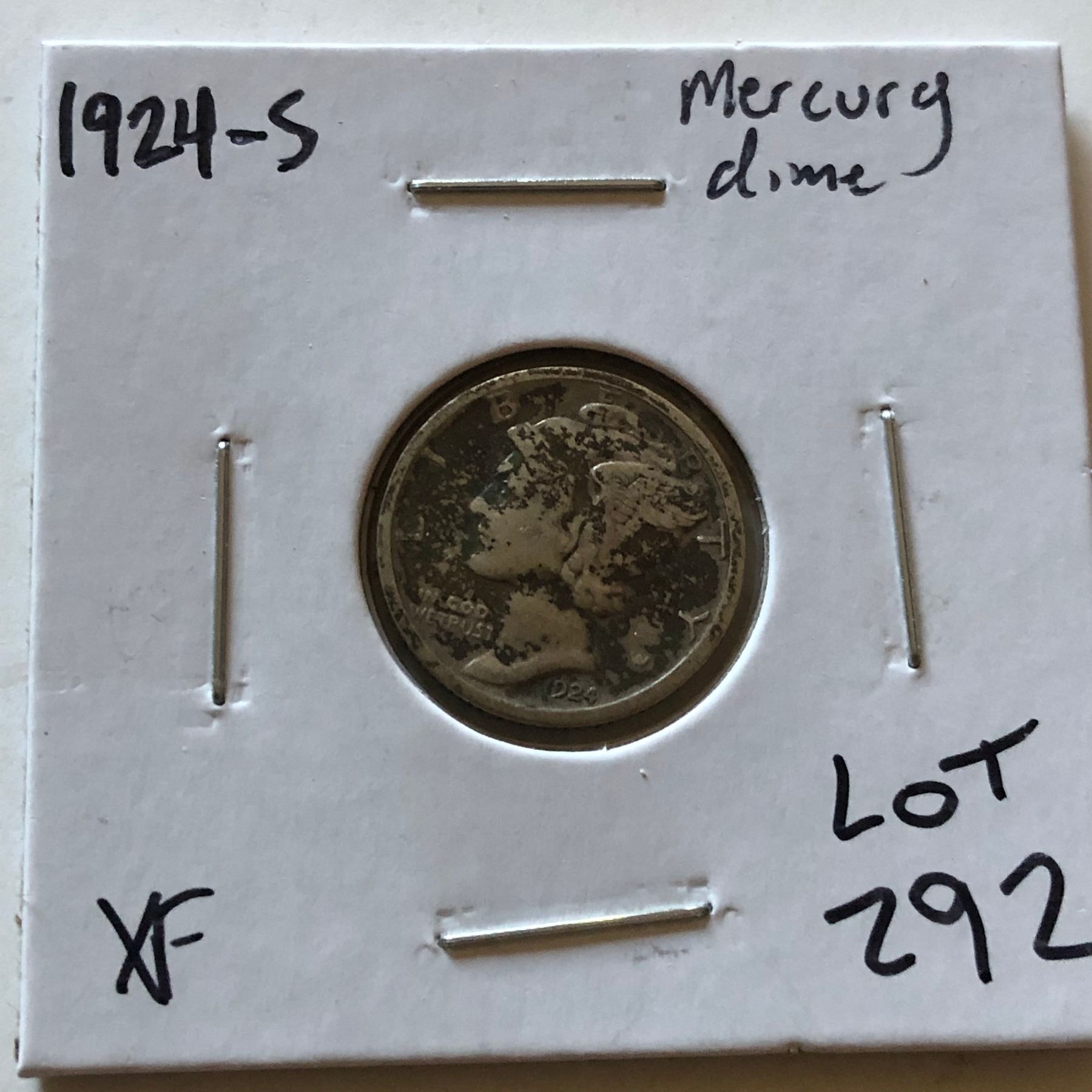 1924 S Silver Mercury Dime XF Grade