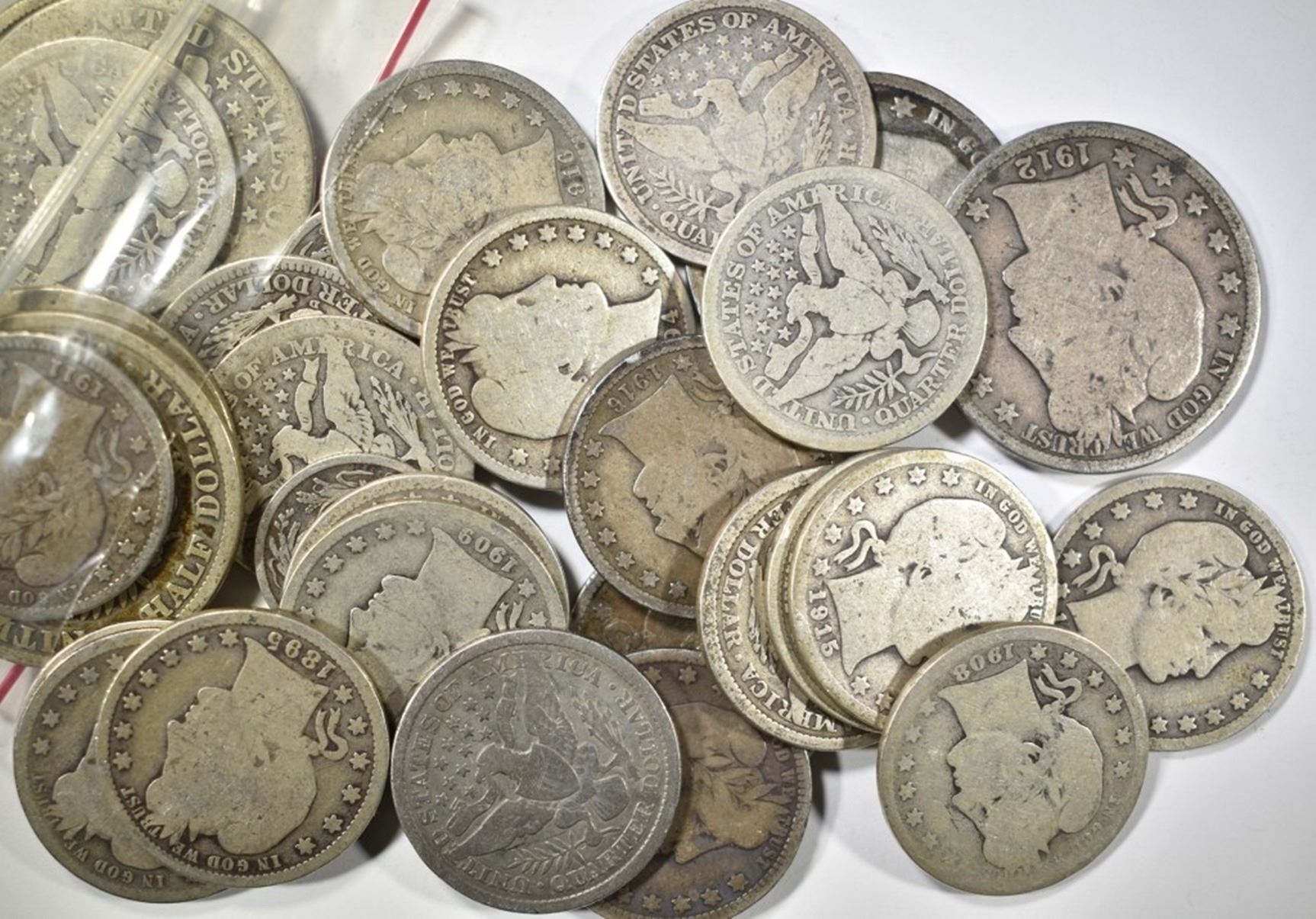 $10.00 FACE VALUE MIXED BARBER COINS