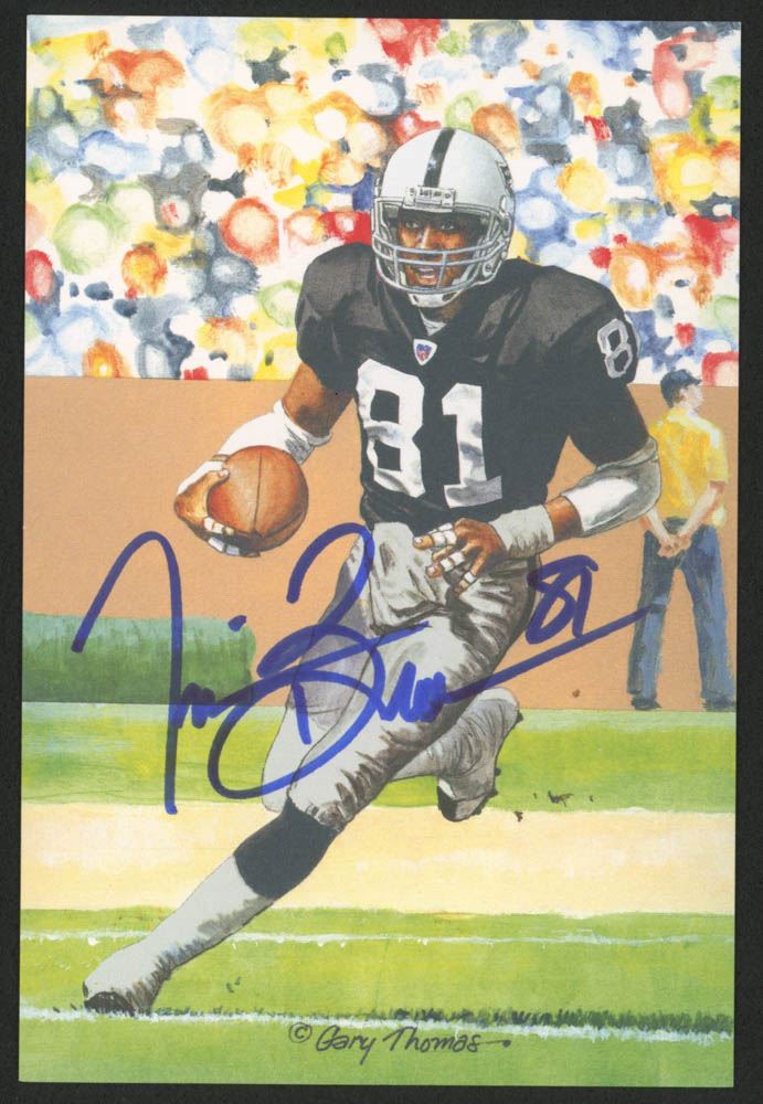 Tim Brown Signed Oakland Raiders 4x6 2015 LE Pro Football Hall of Fame ...