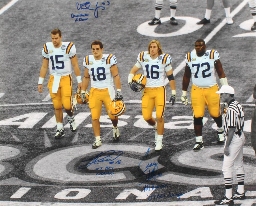 Craig Steltz, Jacob Hester Chad Jones Signed LSU Tigers 16x20 Photo ...