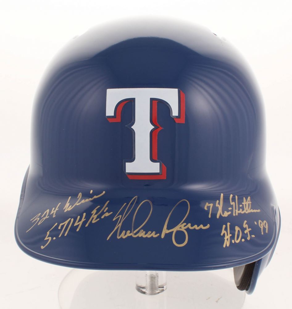 Nolan Ryan Signed Texas Rangers Full-Size Batting Helmet with (4 ...