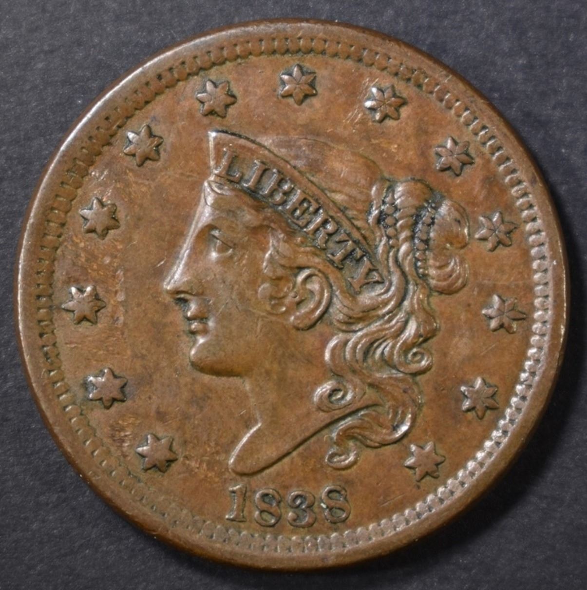 1838 LARGE CENT AU