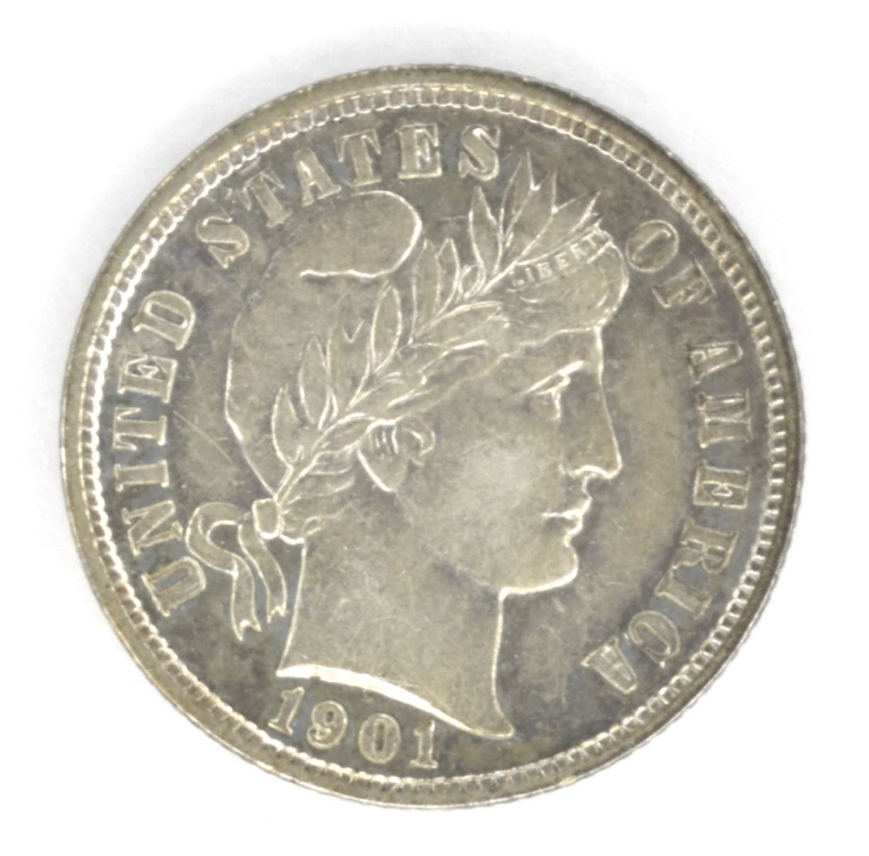 1901-S BARBER DIME, AU KEY DATE