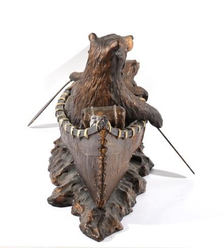 Big Sky Carvers Bears Canoeing Sculpture