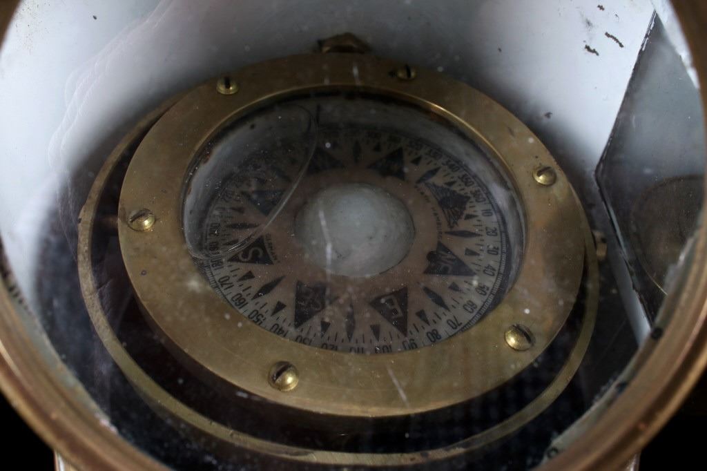 Authentic Brass Lifeboat Binnacle W/ Plath Compass