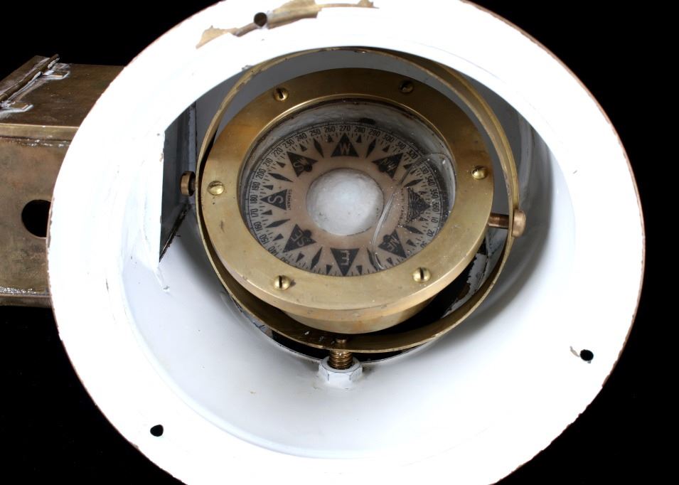 Authentic Brass Lifeboat Binnacle W/ Plath Compass