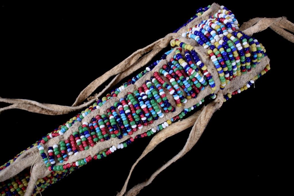 Crow Fully Beaded Awl Case 19th C. w/ Museum Tag