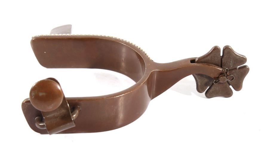 Western Five Leaf Clover Silver & Steel Spurs