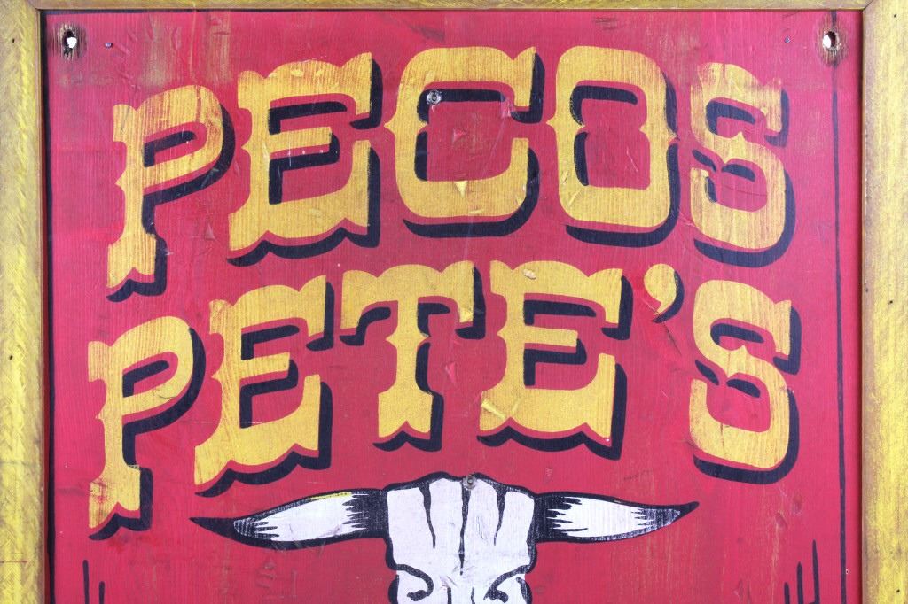 Pecos Pete's Wild West Show Wooden Folk Sign