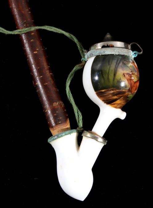 19th Century German Hand Painted Porcelain Pipes