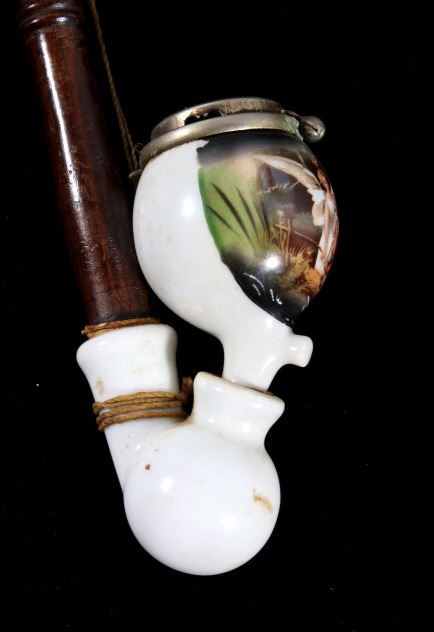 19th Century German Hand Painted Porcelain Pipes