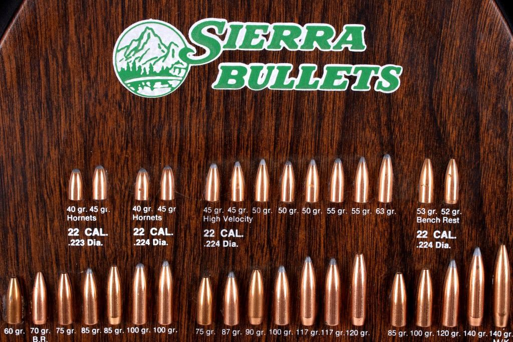 Sierra Bullets Caliber Display .22 Through .45