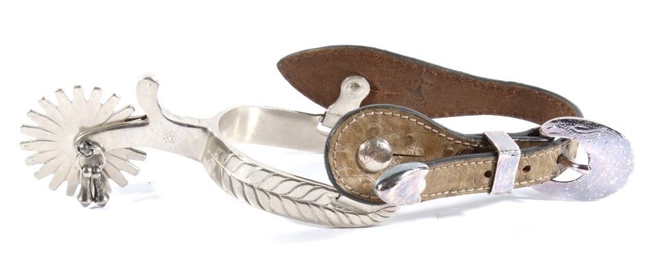 Nickel Finished Western Style Rodeo Spurs