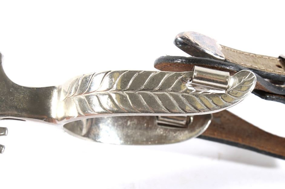 Nickel Finished Western Style Rodeo Spurs