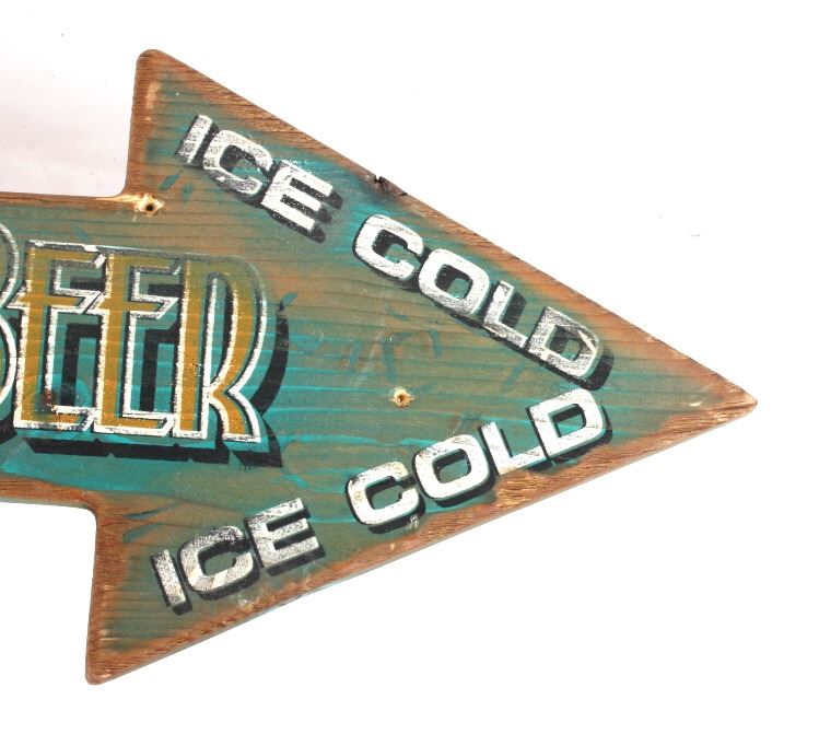 Hand Painted Folk Art Apache Beer Wooden Sign
