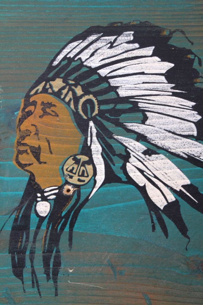 Hand Painted Folk Art Apache Beer Wooden Sign