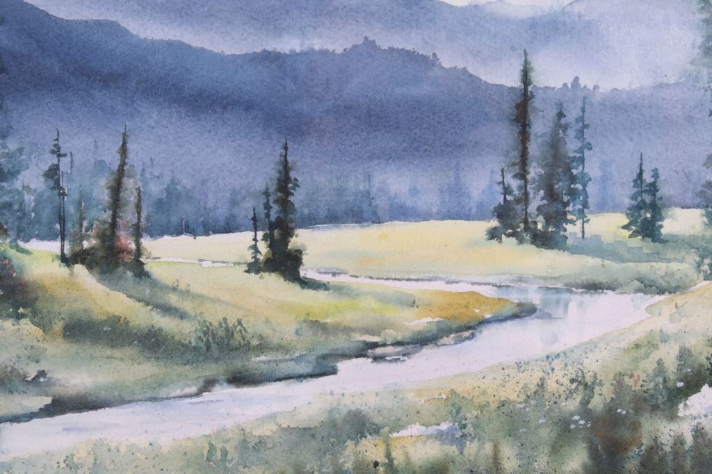 Original Mary Blain Watercolor Landscape Painting