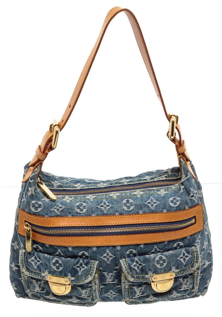 Louis Vuitton Monogram Blue Denim Leather Baggy PM Shoulder Bag