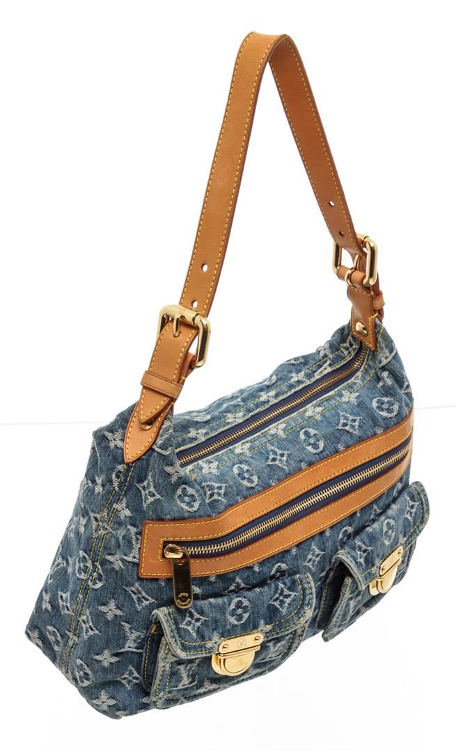Louis Vuitton Monogram Blue Denim Leather Baggy PM Shoulder Bag