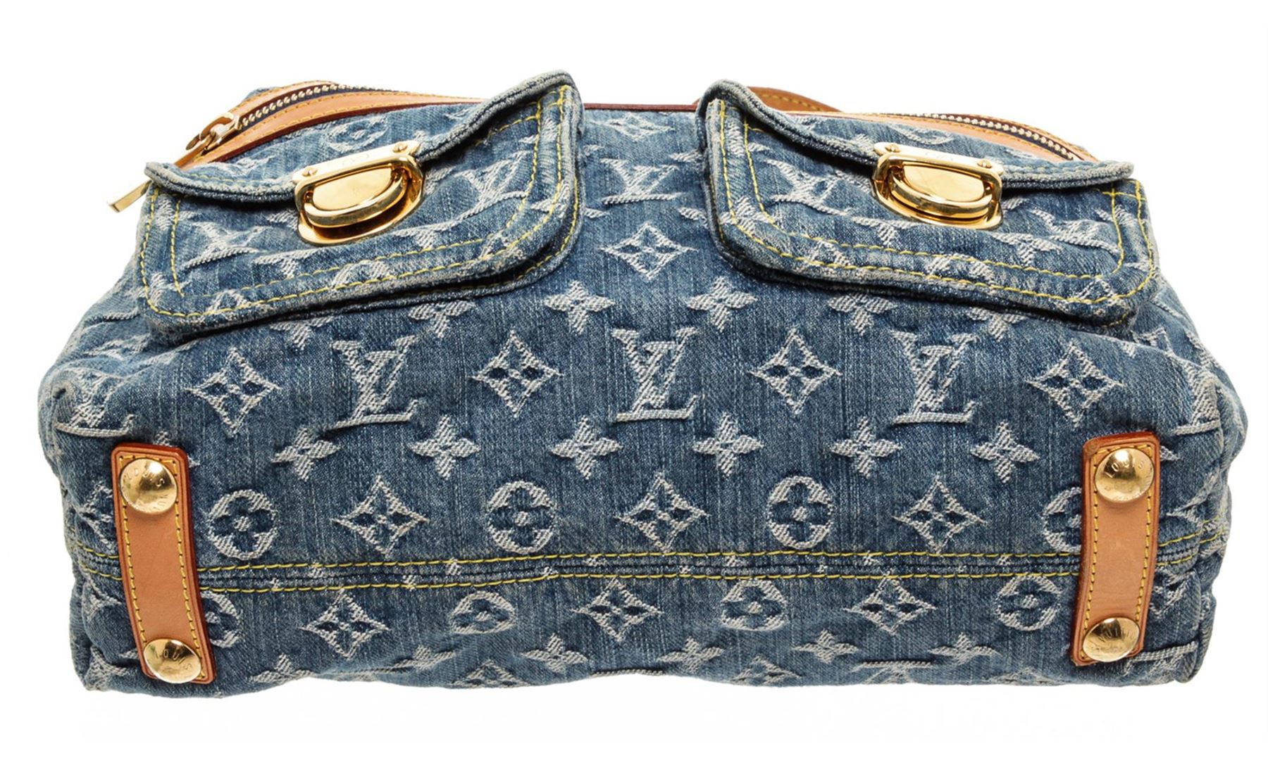 Louis Vuitton Monogram Blue Denim Leather Baggy PM Shoulder Bag