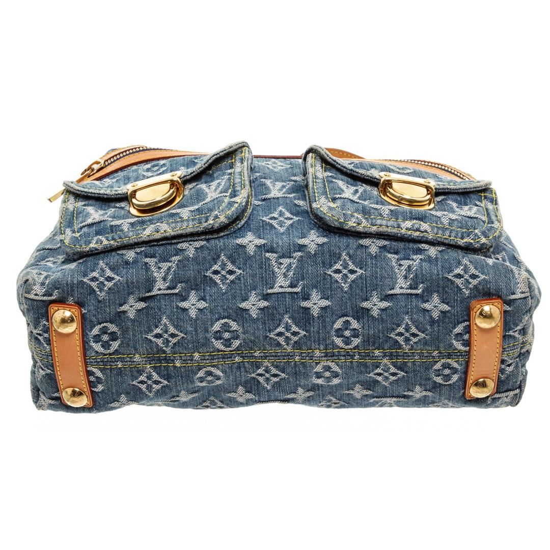 Louis Vuitton Monogram Blue Denim Leather Baggy PM Shoulder Bag