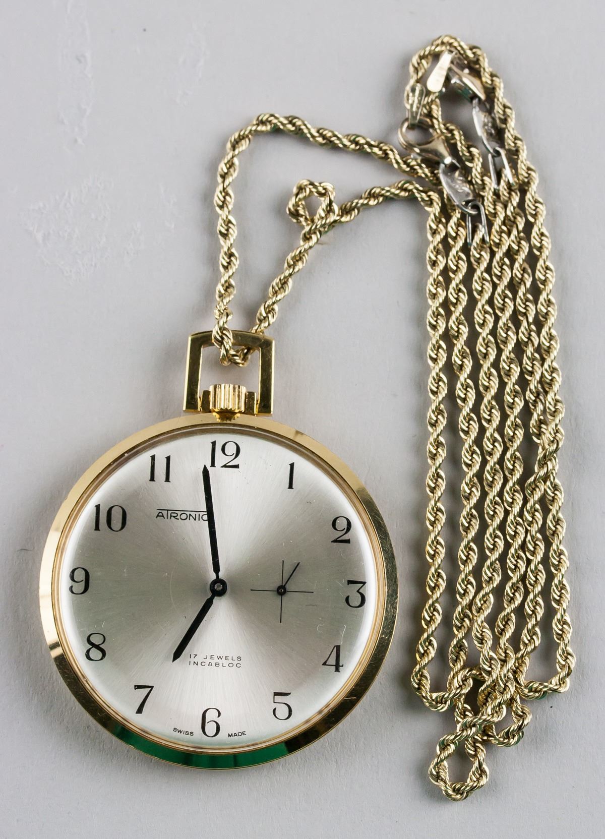 14k Gold Atronic 17 Jewels Pocket Watch